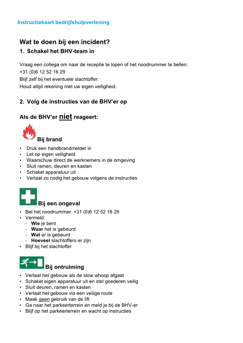 Calamiteiten – Digital Handbook Brightlands Smart Service Campus